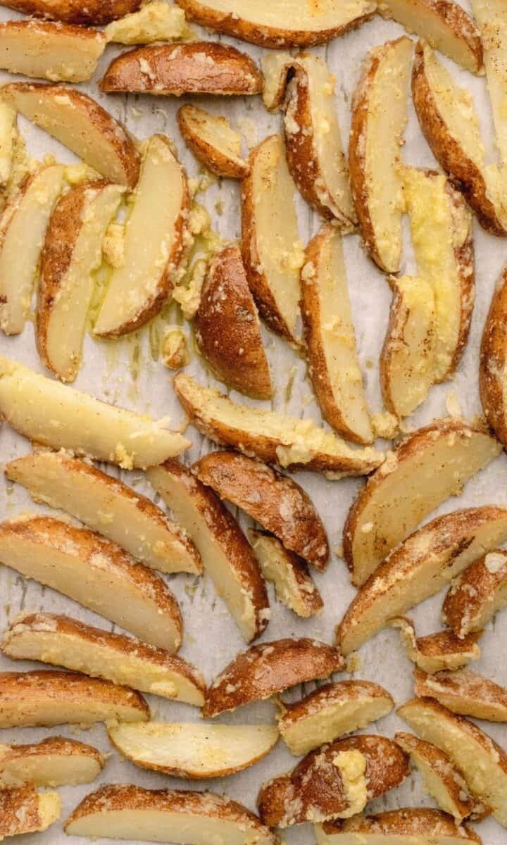 Crispy Parmesan Oven Roasted Potato Wedges – Hey, Snickerdoodle!